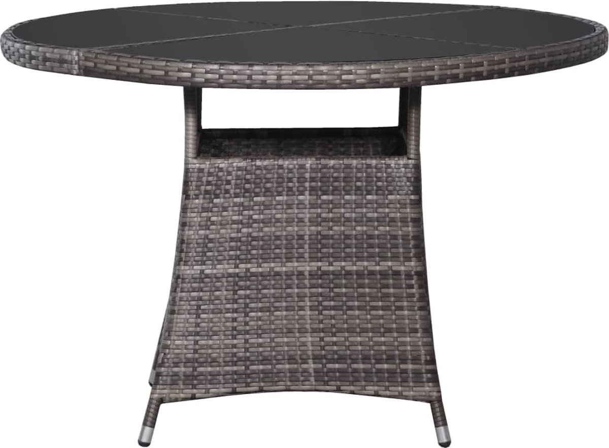 Prolenta Premium - Tuintafel 110x74 cm poly rattan grijs - Tafel ...