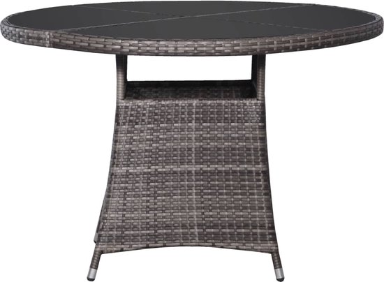 Prolenta Premium - Tuintafel 110x74 cm poly rattan grijs - Tafel ...