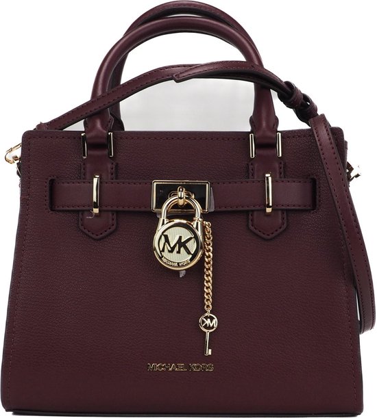 Hamilton kleine korrelige lederen satchel crossbody tas handtas (merlot ...