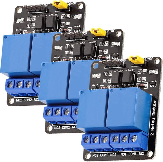 AZDelivery 3 x 2-Relay Module 5V met Optocoupler Low-Level-Trigger ...