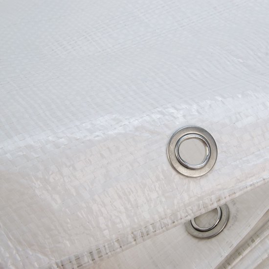10x20m Wit PE Zeil / Bouwzeil (250gr) - incl. Zeilringen - Grondzeil ...