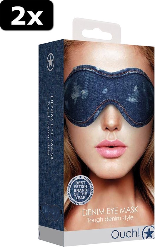2x Denim Eye Mask - Roughend Denim Style - Blue | bol.com