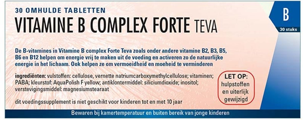 Vitamine B Complex Forte Tabletten Teva Strip | bol.com