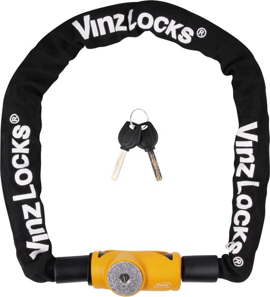 VINZ Ampato Kettingslot / Fietsslot met Vaste Kop 8mm - 90cm | bol