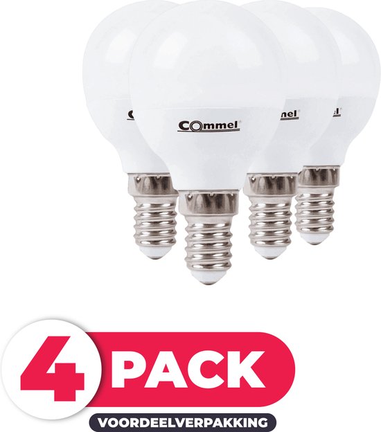 Commel Kogel LED E14 - 6W (40W) - Koel Wit Licht - Niet Dimbaar - 4 ...