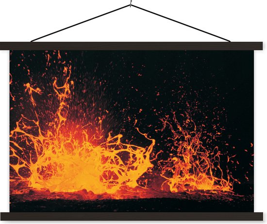 Lava art after volcanic eruption school poster flat lats black 90x60 cm ...