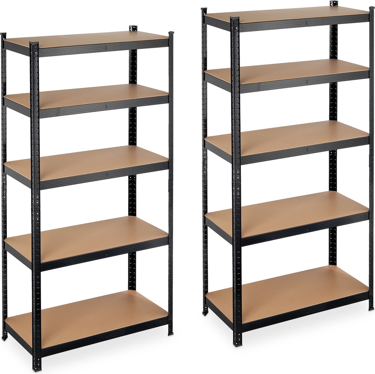Relaxdays 2x stellingkast metaal - opbergrek 5 etages - legbordstelling ...