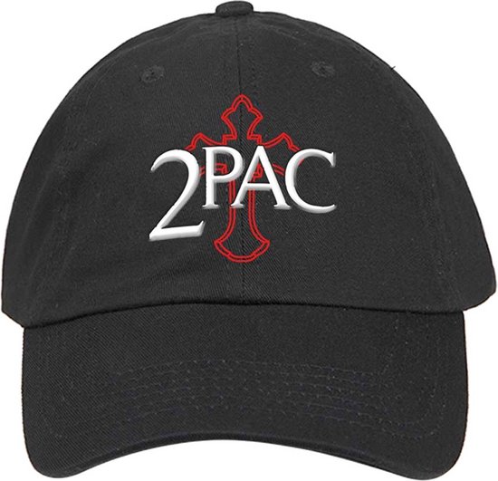 Tupac - Cross Logo Baseball pet - Zwart | bol