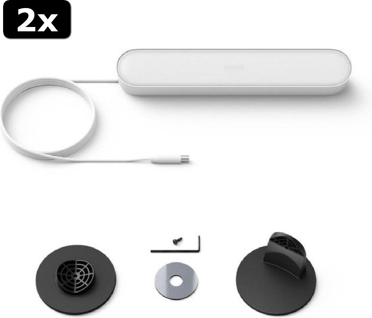 2x Philips Hue Play Lichtbalk Tafellamp uitbreiding - White and Color ...
