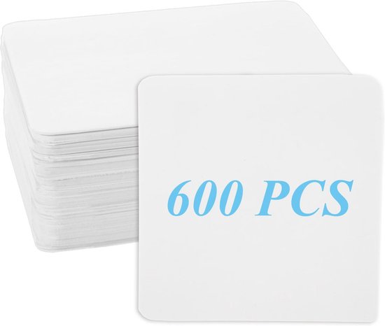 600x Witte Vierkante Blanco Kaartjes (7x7cm) - Craft Kaarten voor DIY ...