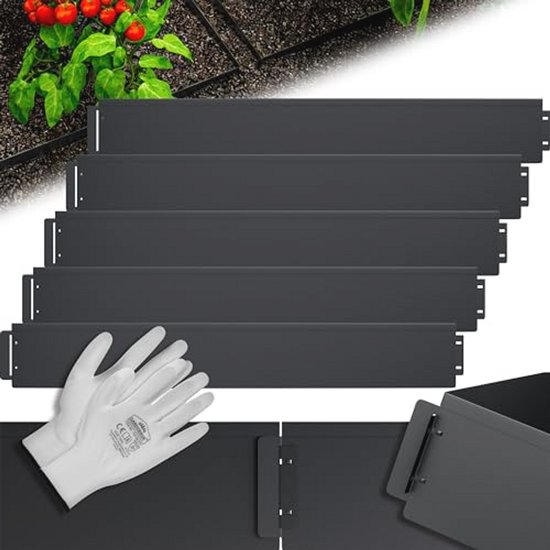 Metaal Borderrand voor Tuin 40m – Tuinafboording Gazonrand Zwart | bol