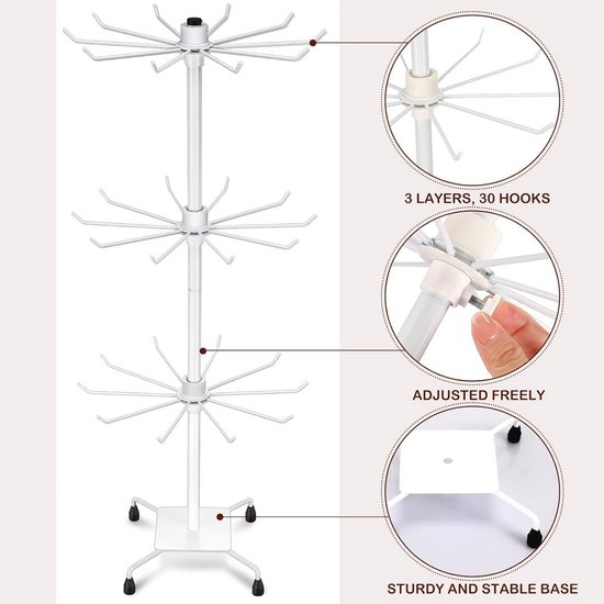 Roterende sieraden display standaard met 3 niveaus - Perfect voor ...