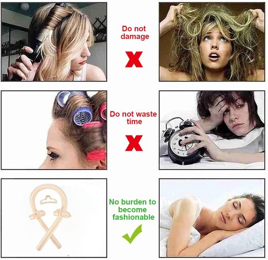 Krullen zonder hitte - krulband zonder warmte, haarrollers zonder hitte ...