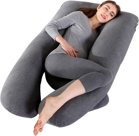U-vormig Zwangerschapskussen en Voedingskussen (100% Katoen ...
