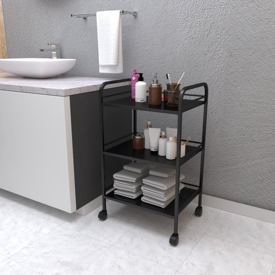3-Laags Metalen Rolkar met Wielen - Multifunctionele Utility Wagen voor ...