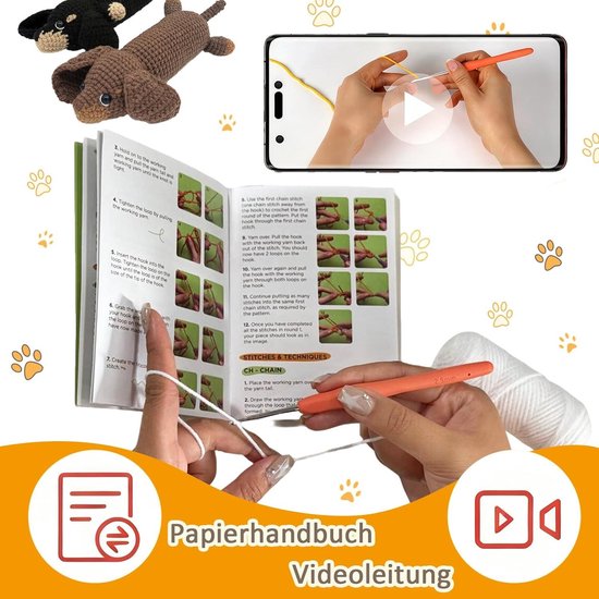 Haakset voor dieren maken - complete beginnersset met teckel patroon ...