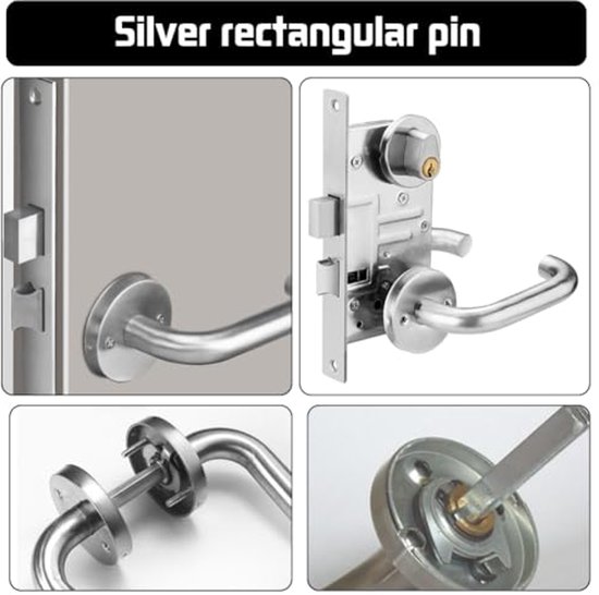 2pcs Door Handle Spindle Bar Square Pin 8mm x 90mm Galvanized Steel ...