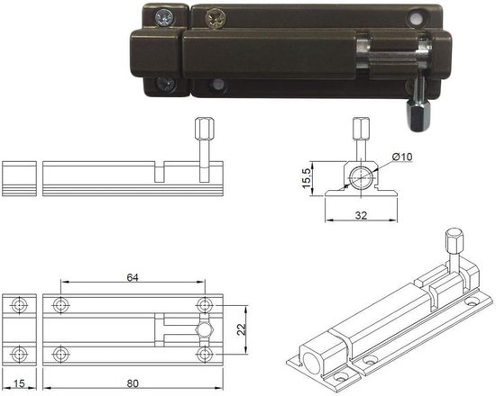 Deurgrendel Veiligheidsgrendel met Bevestigde Lus – 80 mm Antiek | bol