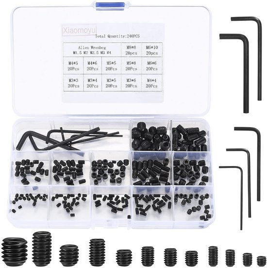 Assortiment Stelschroeven 240 Stuks - Inbusschroeven en Stifttappen ...