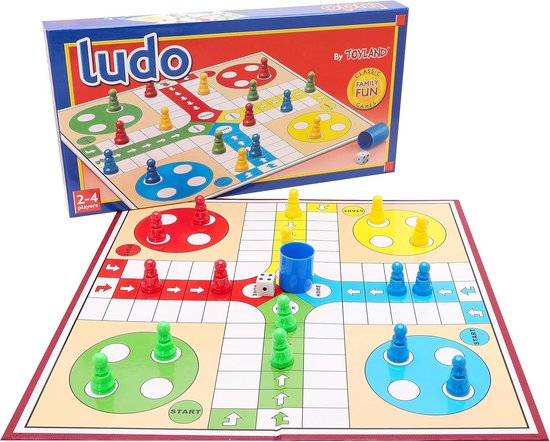 20-delig Ludo spel met opvouwbaar bord en opbergdoos - Traditioneel ...