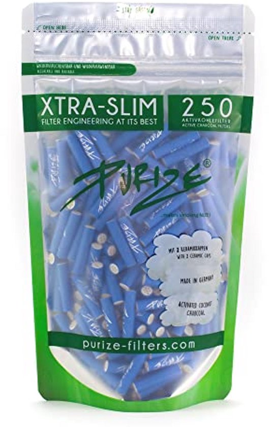 Xtra Slim Filter Tips met Actieve Houtskool - 250 Stuks in Diverse ...