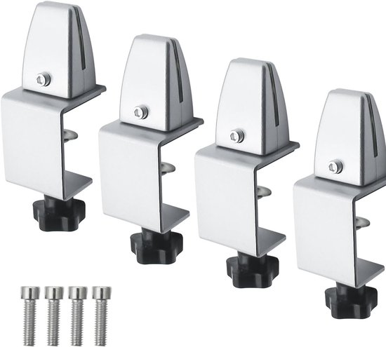 Desk Partition Wall Clips - 4 Pcs Adjustable Aluminum Table Divider ...