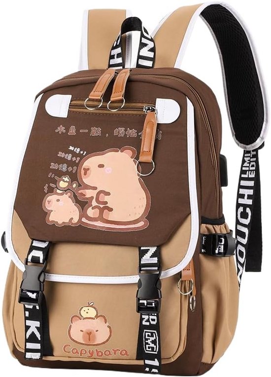 Kawaii Capybara Rugzak Schooltas Esthetisch Cartoon & Ita Bag voor ...