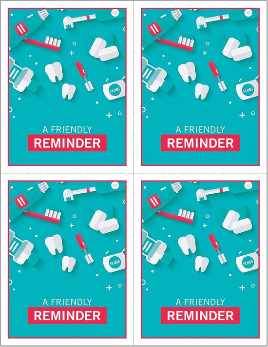 500 Ansichtkaarten Laser Tandheelkundige Afspraak Herinnering Kaartjes ...