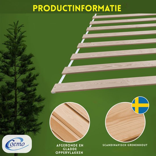 Lattenbodem Veno 140 x 200 cm – eenvoudig in het bedframe plaatsen – 13 ...