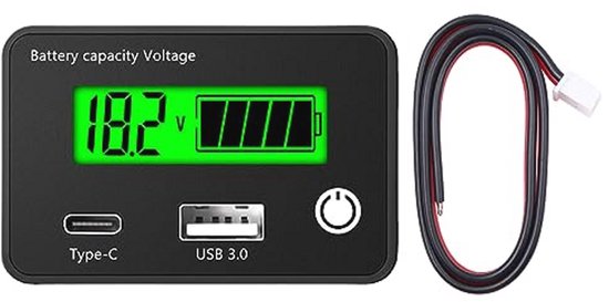 Accu Tester en Voltage Meter Tot 30V met USB Type C Poort voor Auto ...