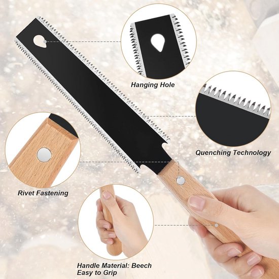 Japanse handzaag - Dubbele rand trekzaag voor Fijn Hout Snijden en ...