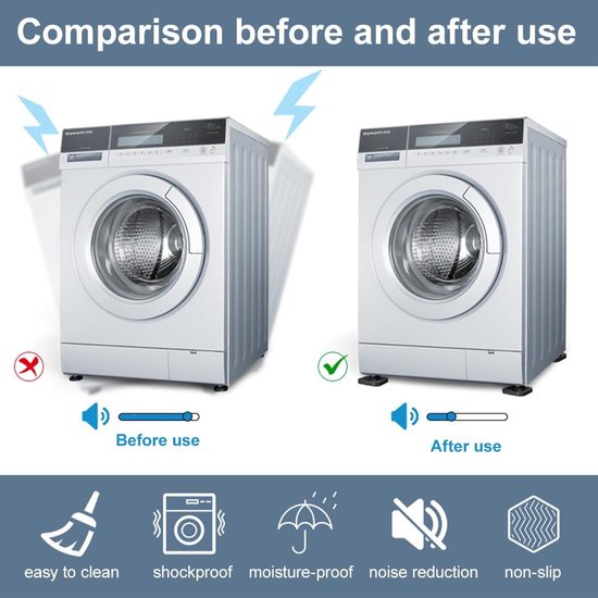 4 pieces anti-vibration feet, washing machine, anti-vibration and anti ...
