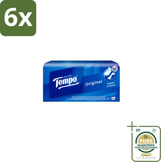 Tempo – Tissues Box – Original - Voordeelverpakking - 6 stuks - 4-laags ...