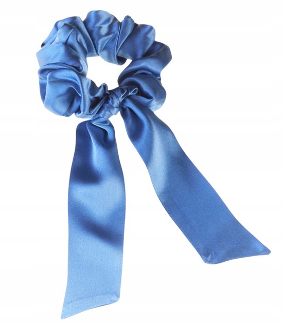 Zijden Scrunchie Haarband met Lint - Hemelsblauw - 100% Zijde | bol