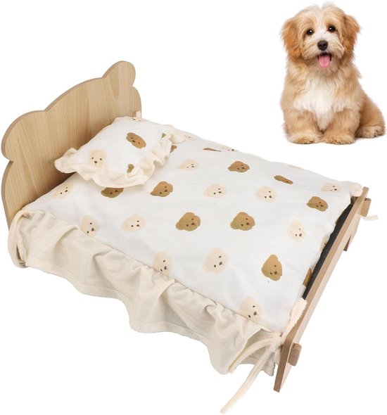 SouqOne - Groot Houten Hondenbed - Hondenbed - Versterkte Structuur ...