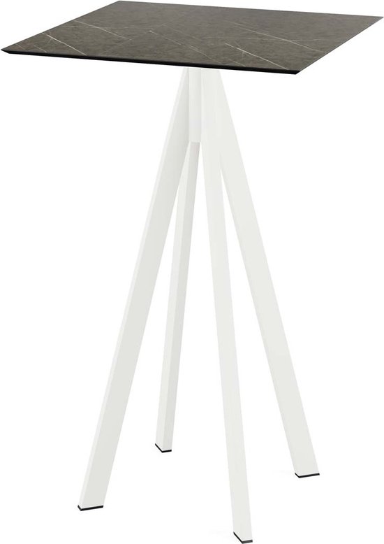 Infinity Statafel Wit Frame + Midnight Marble HPL 70x70 cm - Essentials ...