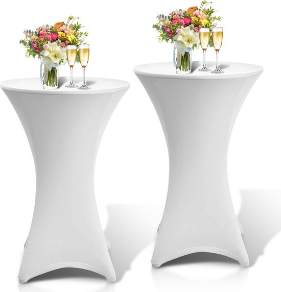 2x Luxe Statafelrok - Tafelhoezen - ∅80-85x110 cm - Extra Dik & Sterk - Stretch... | bol