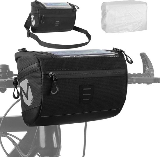 Bastix - 3 liter fietsstuurtas met regenbescherming, waterdichte ...