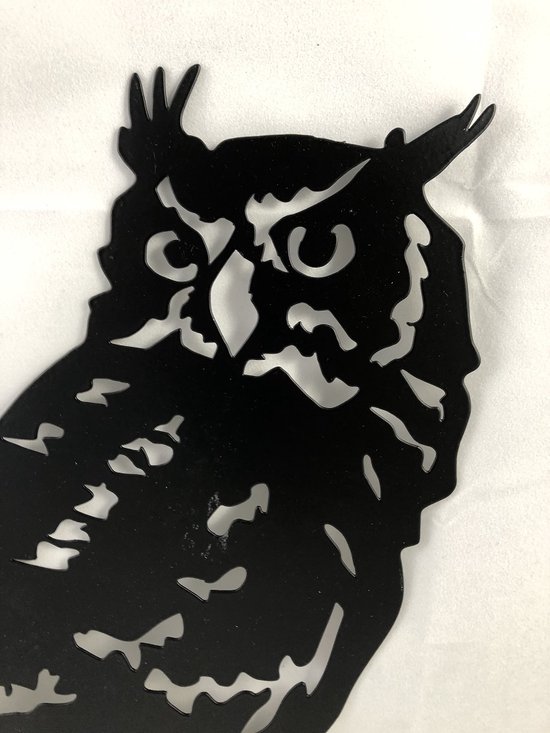 Silhouette uil - metaal mat-zwart. | bol