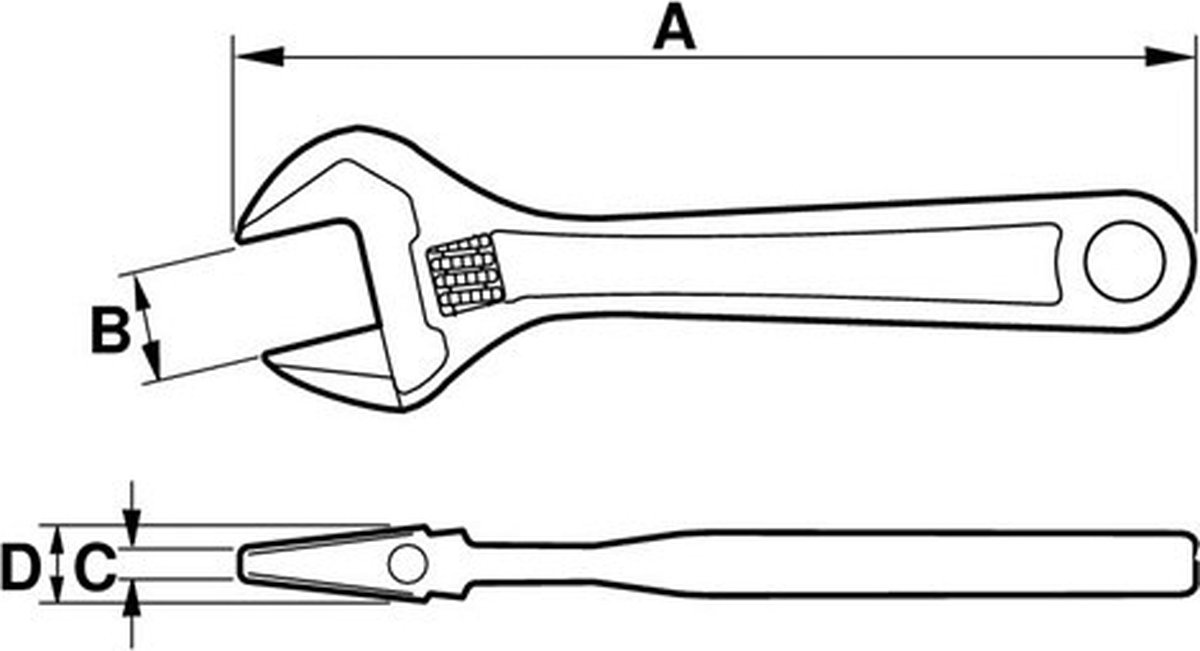 Bahco 9031 Verstelbare Moer sleutel - 38 x 218 mm | bol.com
