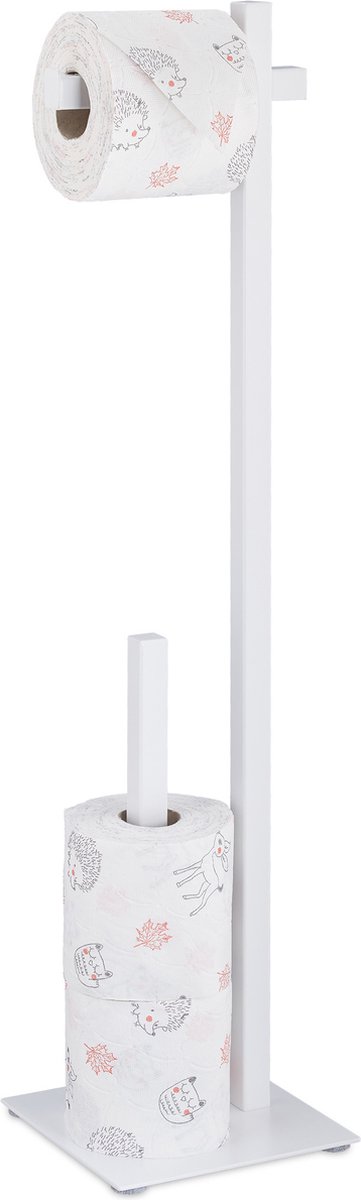 Relaxdays toiletrolhouder staand - wc rolhouder - reserverolhouder ...
