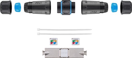 Goobay Cat6a Waterdichte Kabelconnector - STP - IP68 - Voor kabel op ...