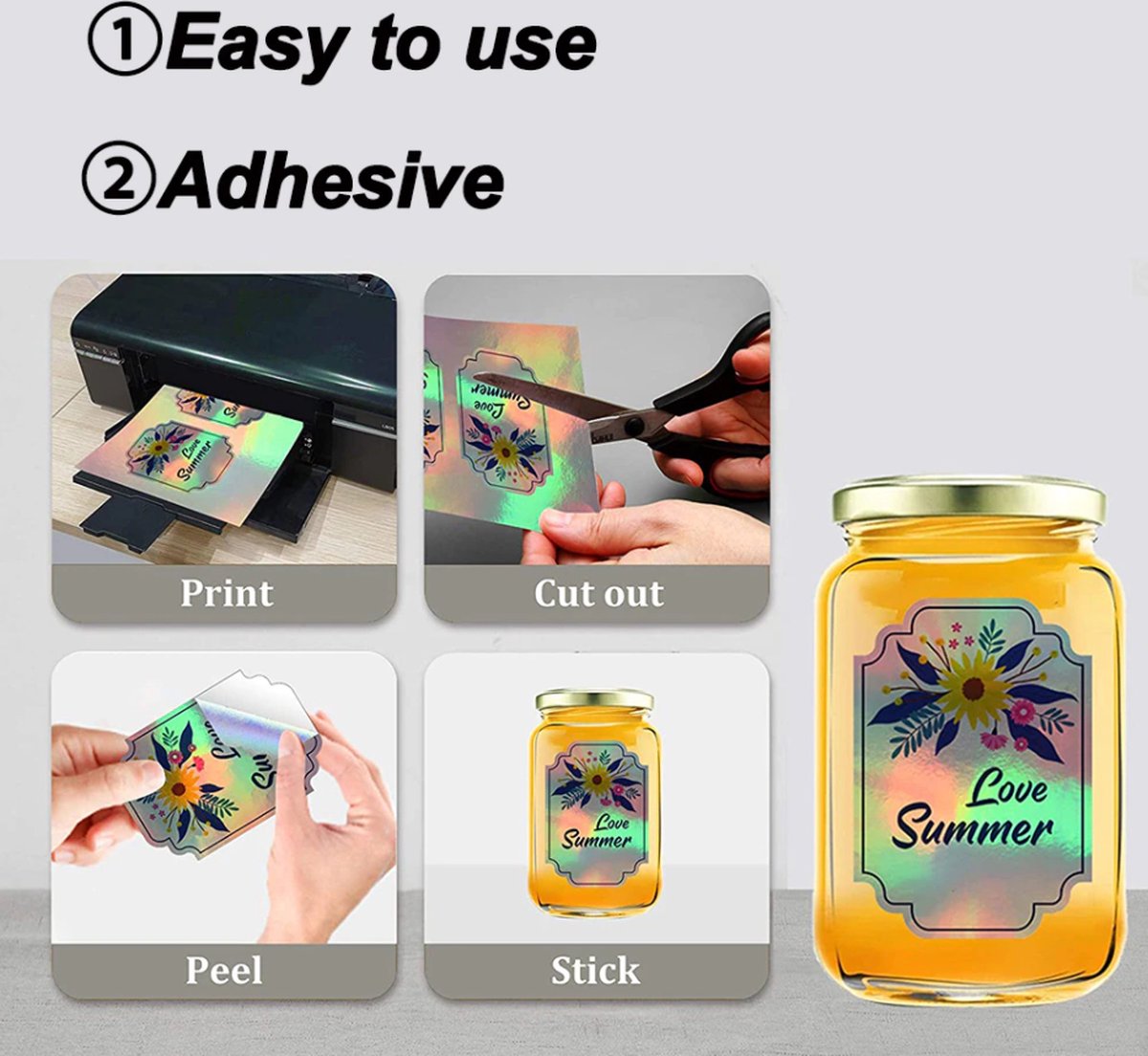 10 Feuilles de Papier Autocollant Holographique A4 210*297MM ...