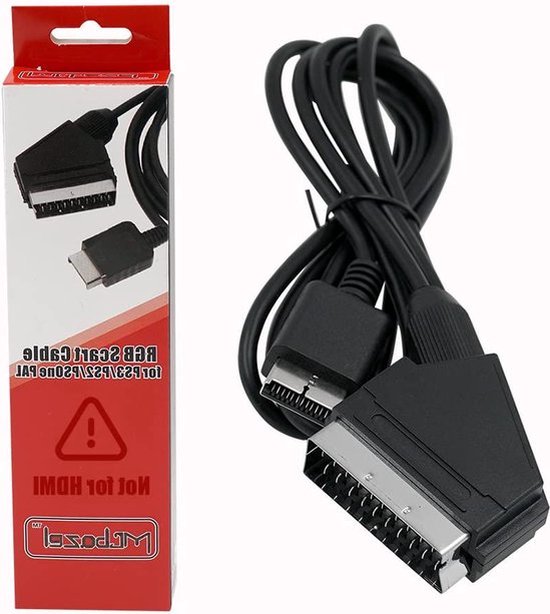Scart kabel RGB AV-kabel met kleurendoos voor PS3-PS2-PSOne PAL-video ...