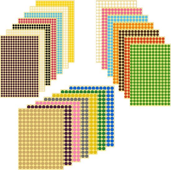 Pieces Coloured Dot Stickers - Round Dot Labels 6mm 8mm 10mm - Coding ...