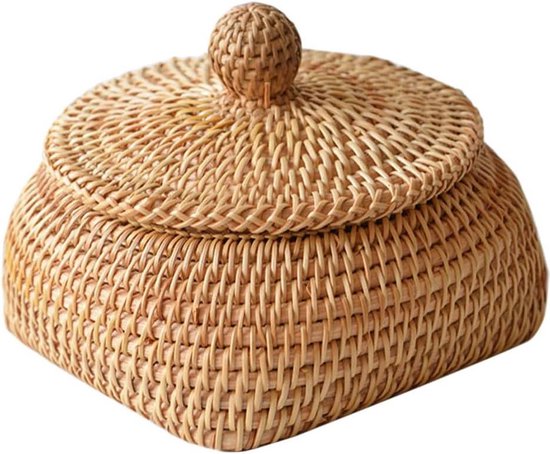 Rotan Mand Gevlochten Mand - Opbergoplossing - 1 stuk - Natuurlijk ...