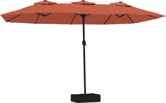 vidaXL Parasol Dubbel Dak - 449x245 cm - Terracotta Zonwering ...