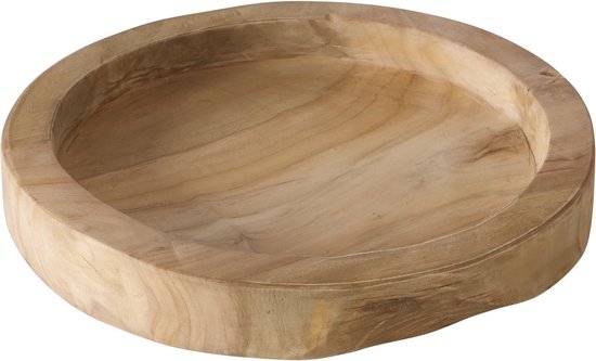 Schaal - Rond - Teak Hout - Ø 35cm. - Naturel. | bol