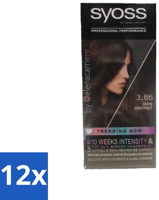 Syoss - Haarverf - 3-8 Donker Goudbruin - 1 Haarkleuring - Voordeelverpakking - 12 stuks | bol