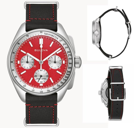 Bulova Archive Series Lunar Pilot Blood Moon 96K115 Horloge - Staal ...